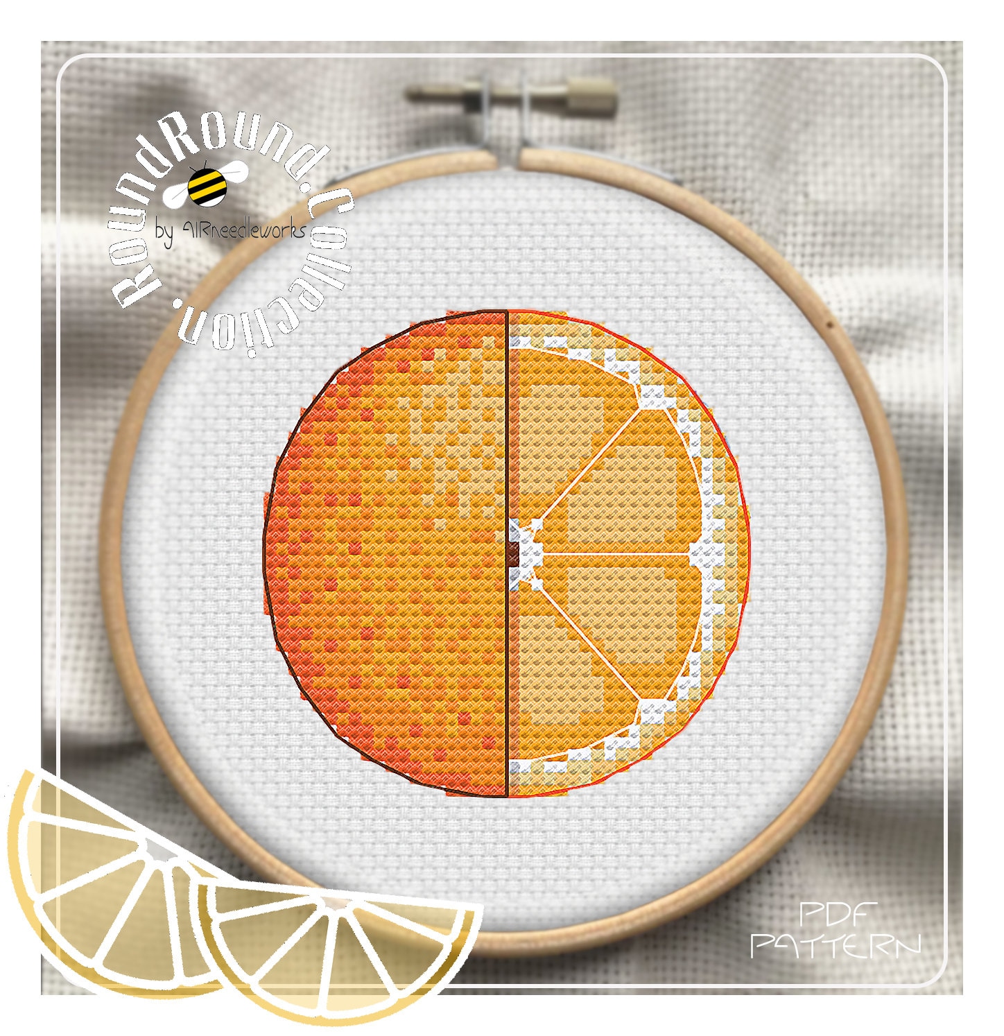 ORANGE Cross Stitch Pattern, PDF Digital Download, Cute, Food, Fruit ...