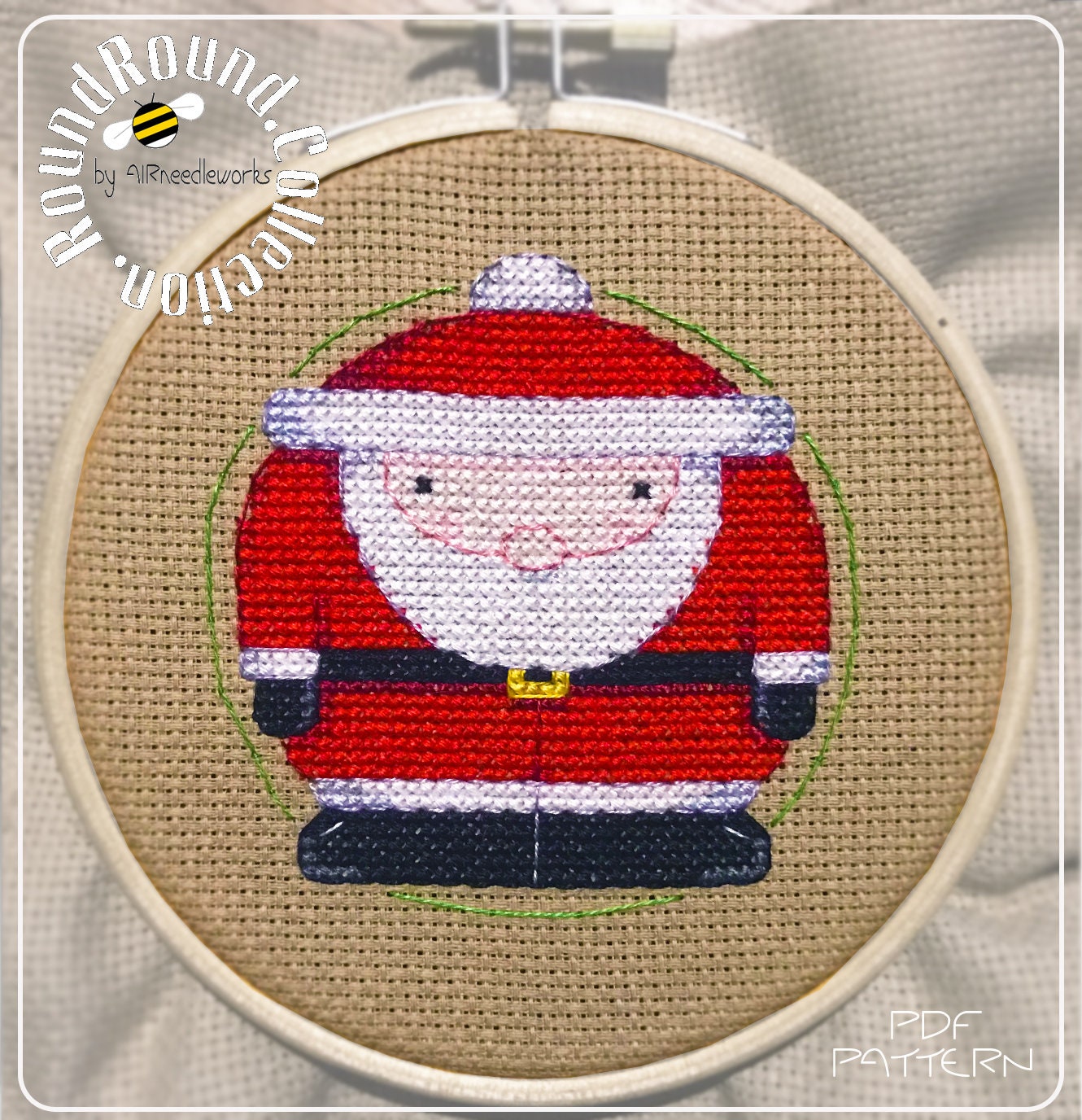 SANTA Cross Stitch Pattern, PDF Digital Download, Cute, Christmas ...