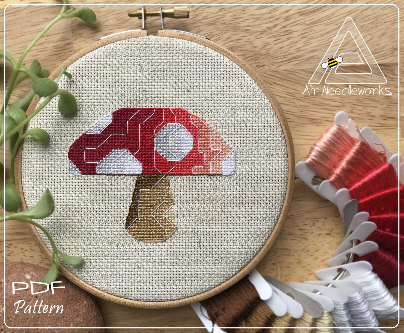 MUSHROOM Cross Stitch Pattern, PDF Digital Download, Toadstool, Nature ...