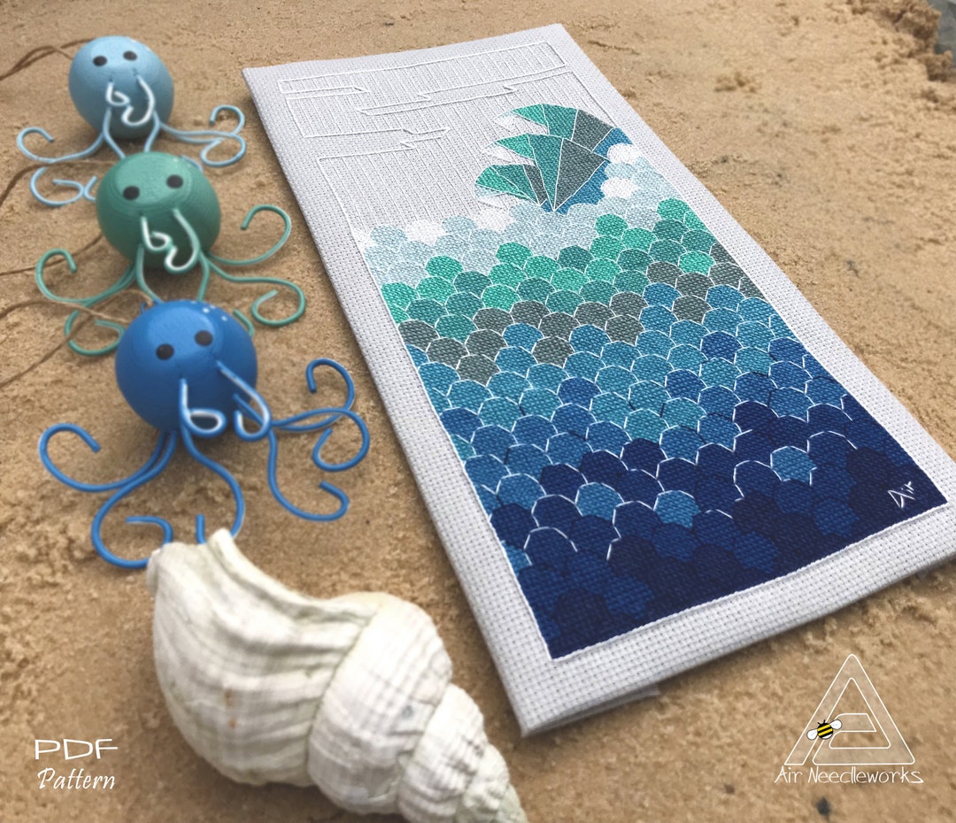 OCEAN WAVE Cross Stitch Pattern, PDF Digital Download, Sea, Waves ...