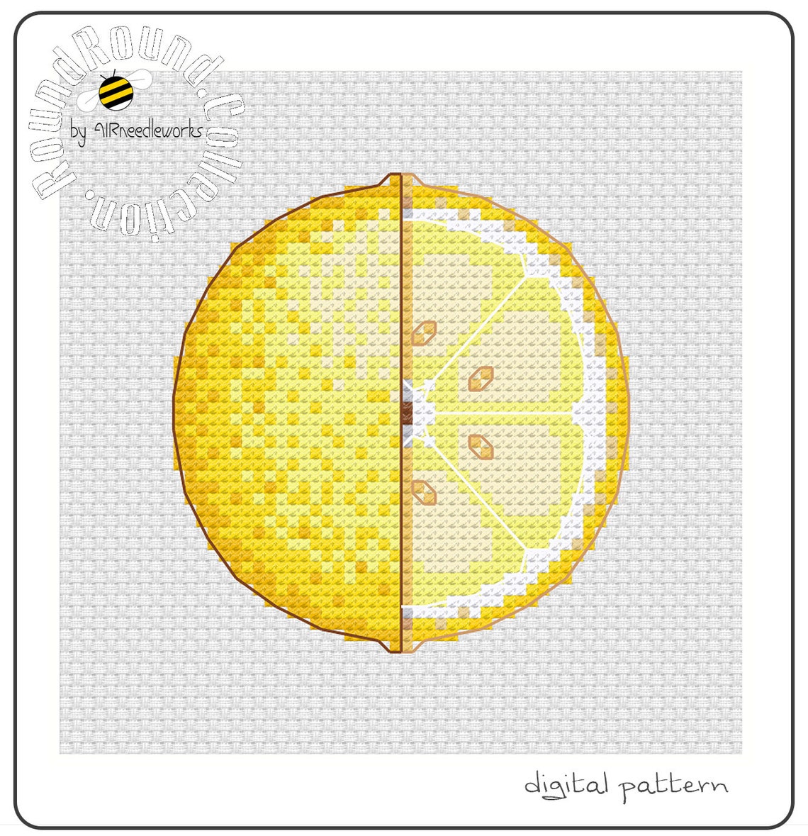 LEMON Cross Stitch Pattern, PDF Digital Download, Cute, Food, Fruit ...