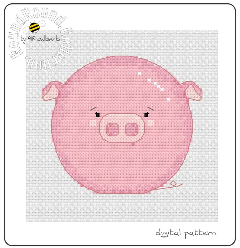 PIG Cross Stitch Pattern, PDF Digital Download, Cute, Animal, Farm ...