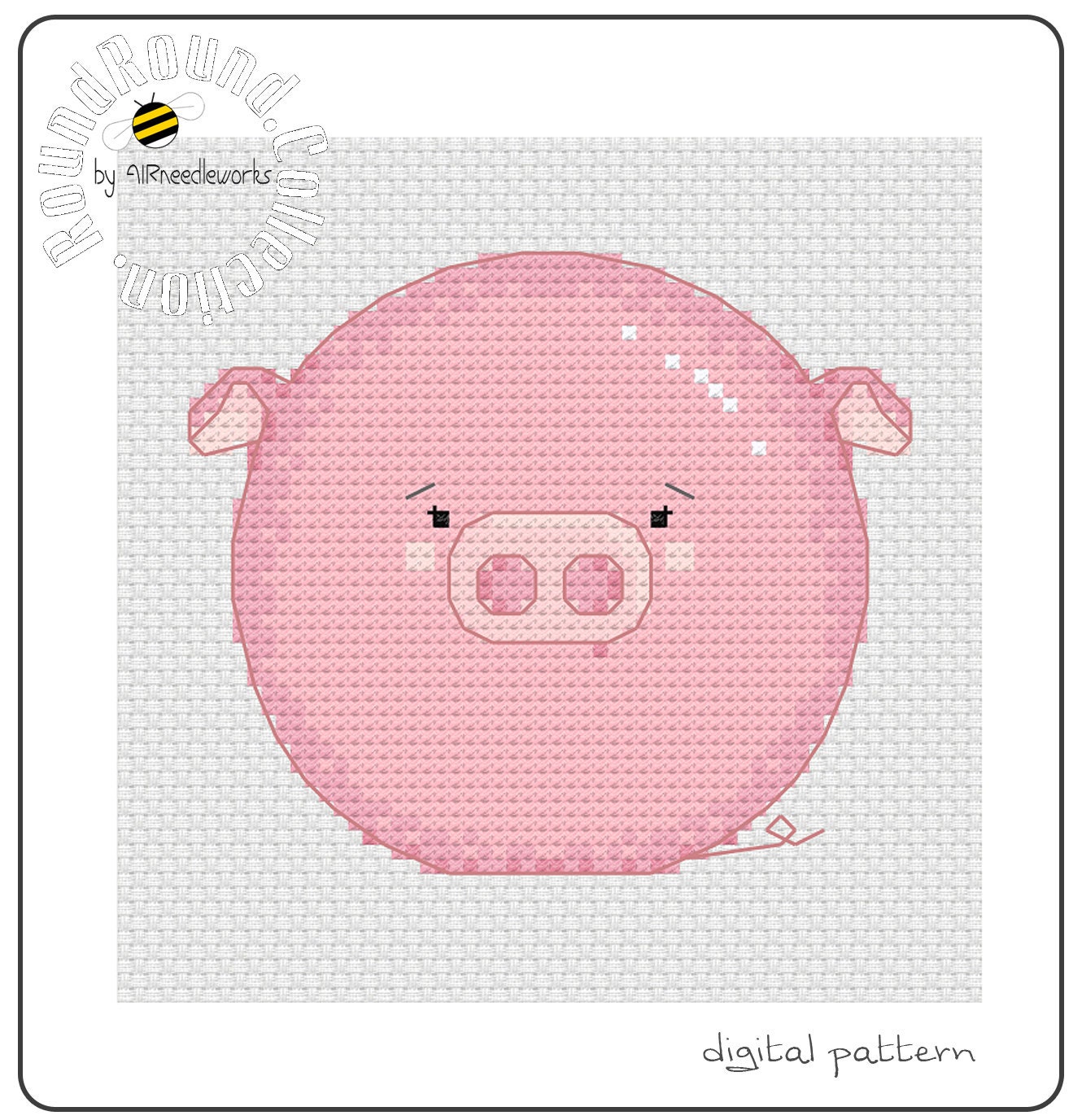 PIG Cross Stitch Pattern, PDF Digital Download, Cute, Animal, Farm ...