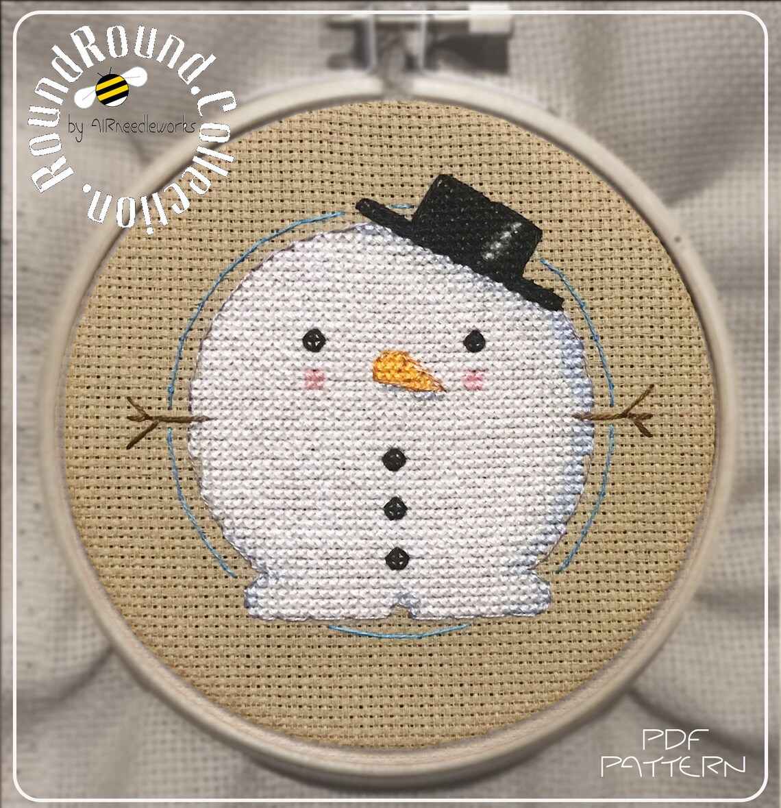SNOWMAN Cross Stitch Pattern, PDF Digital Download, Cute, Christmas ...