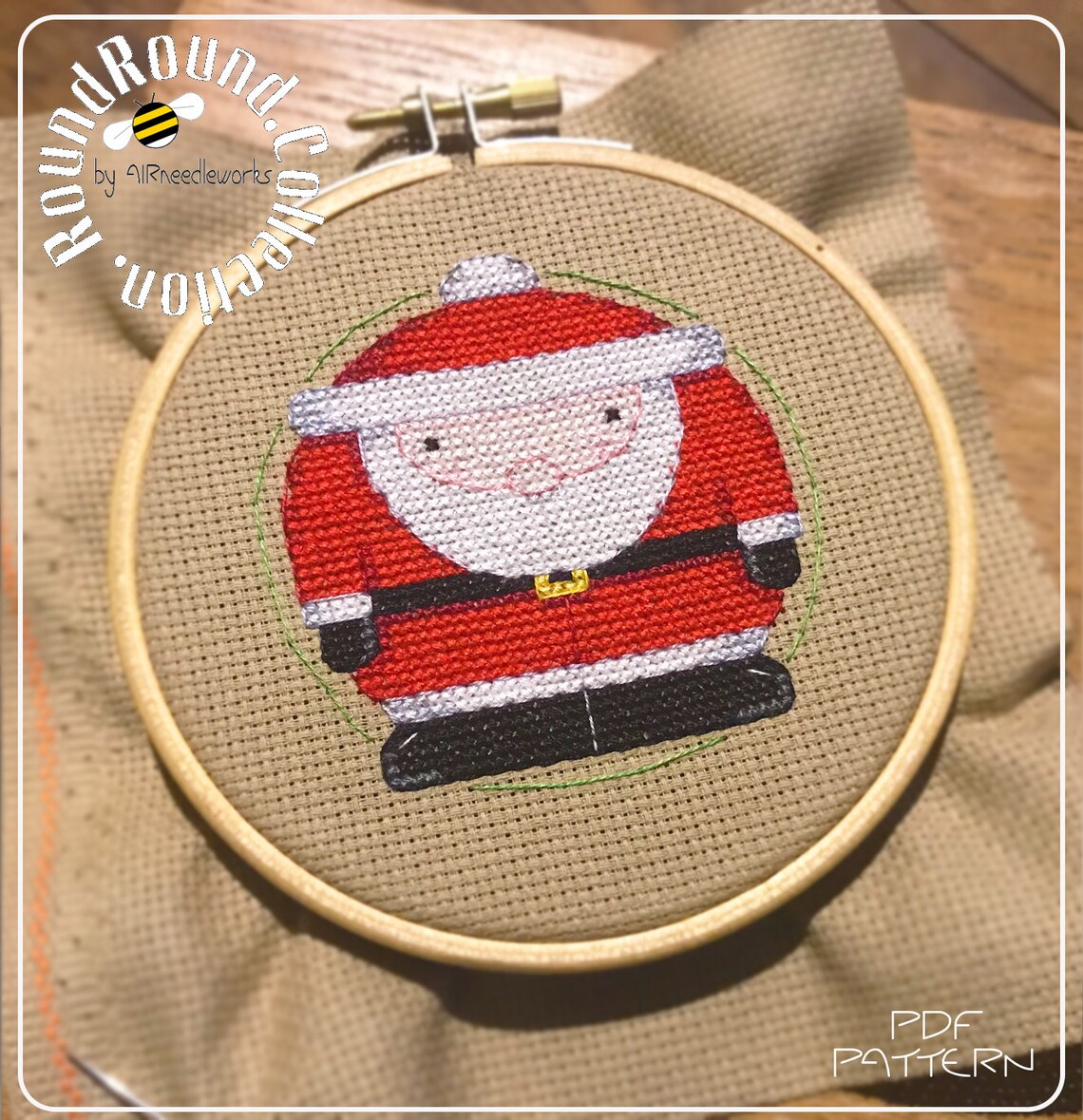 SANTA Cross Stitch Pattern, PDF Digital Download, Cute, Christmas ...