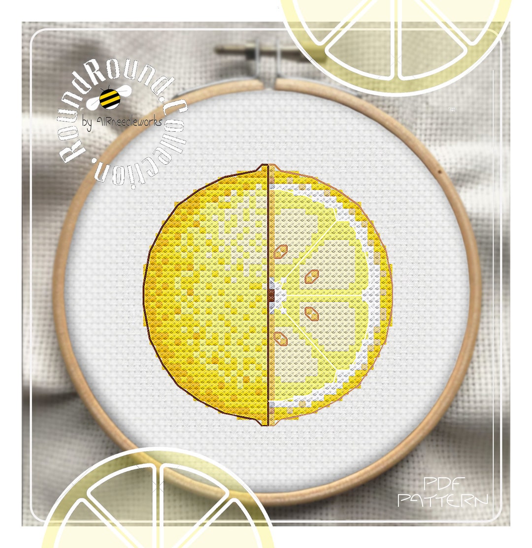 LEMON Cross Stitch Pattern, PDF Digital Download, Cute, Food, Fruit ...