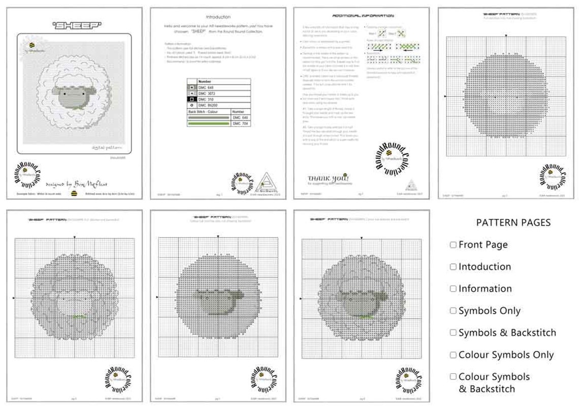 SHEEP Cross Stitch Pattern, PDF Digital Download, Cute, Animal, Farm ...