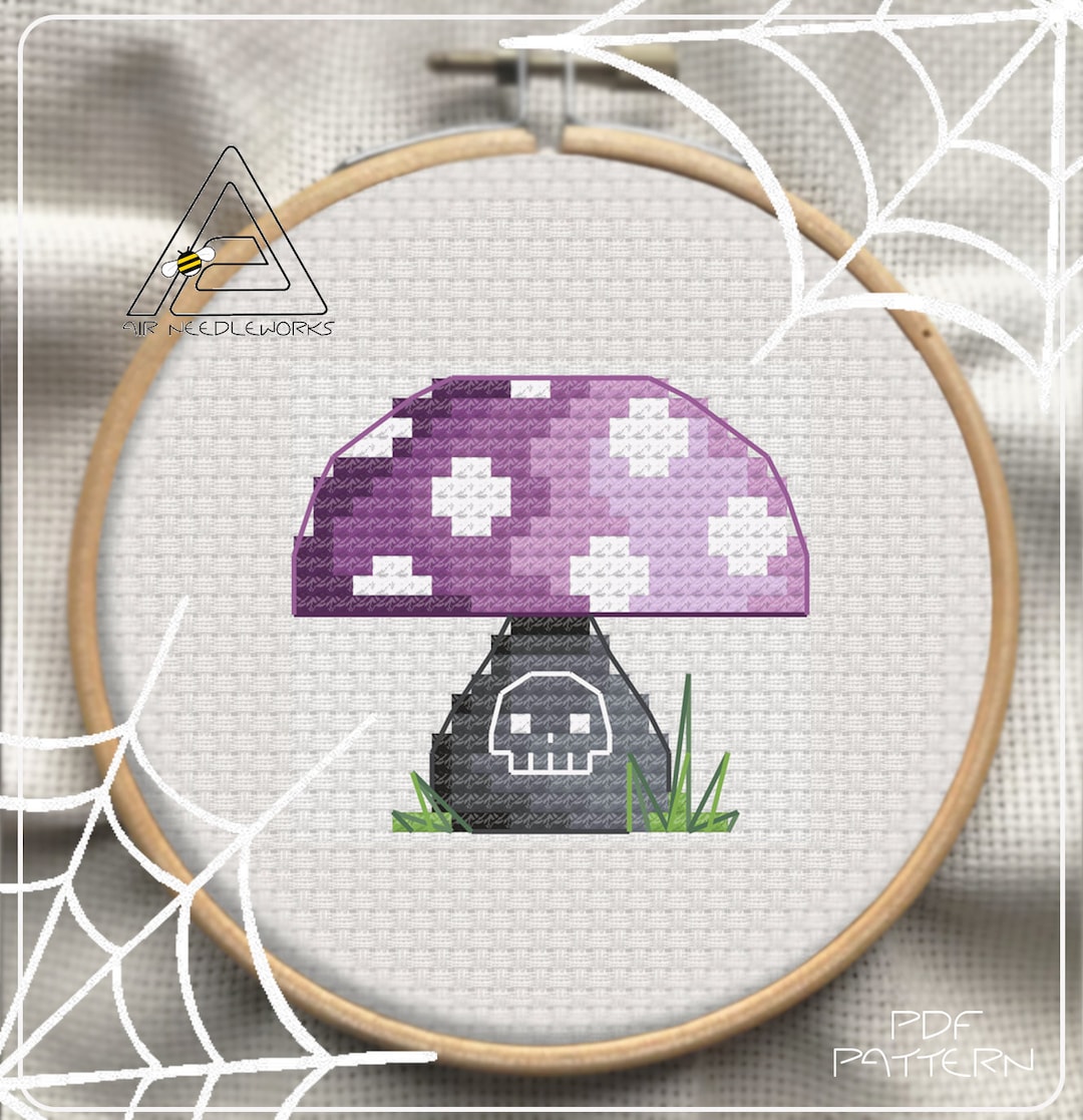 Mini CURSE MUSHROOM Cross Stitch Pattern, PDF Digital Download, Autumn ...
