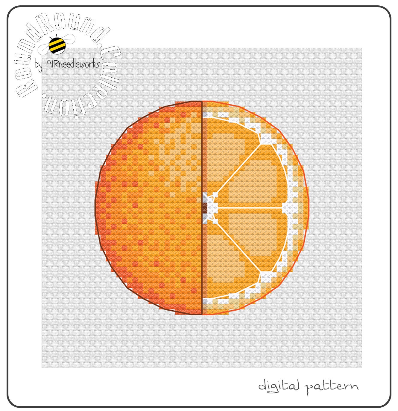 ORANGE Cross Stitch Pattern, PDF Digital Download, Cute, Food, Fruit ...