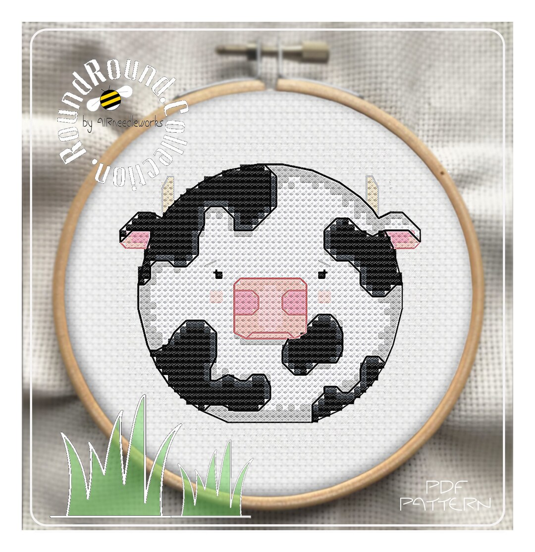 COW Cross Stitch Pattern, PDF Digital Download, Cute, Animal, Farm, Moo ...