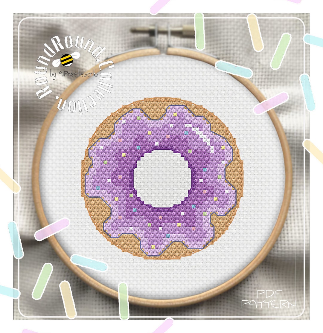 DOUGHNUT Cross Stitch Pattern, PDF Digital Download, Cute, Food, Sweet ...