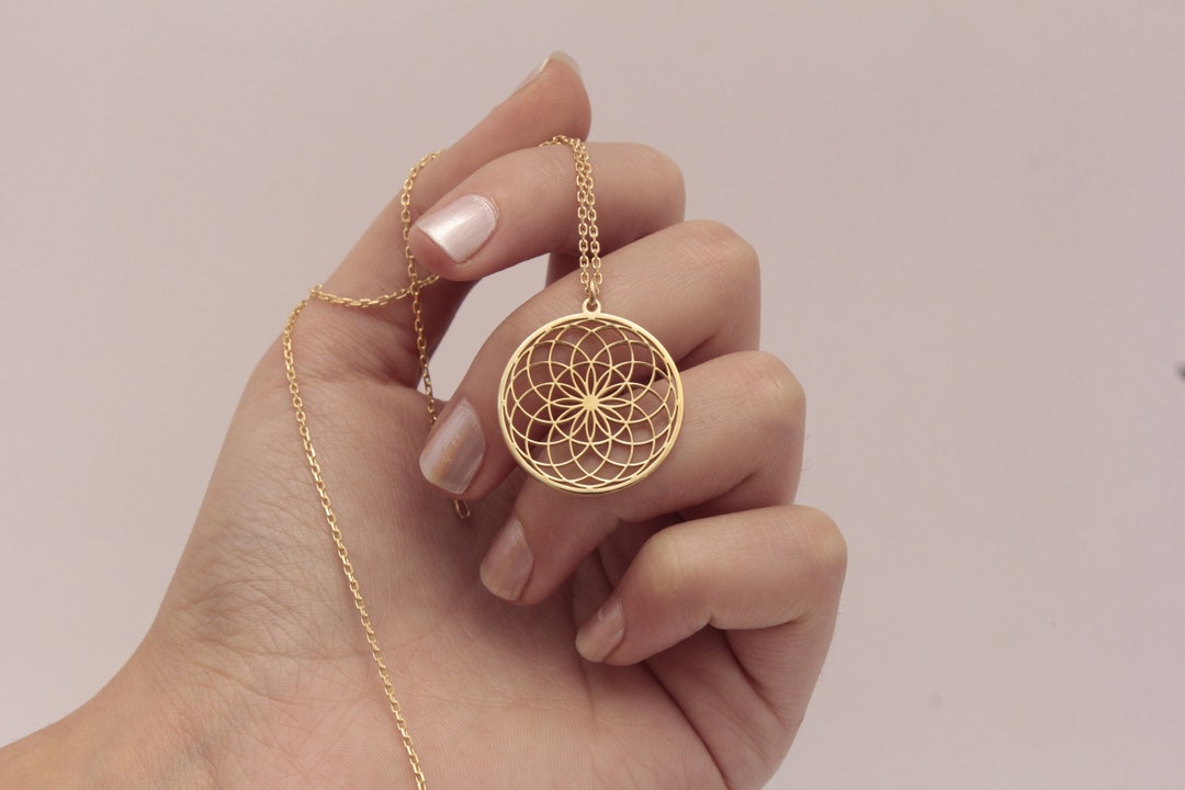 Gold Plated on Silver Torus Silver Necklace Sacred Sacred Geometry ...