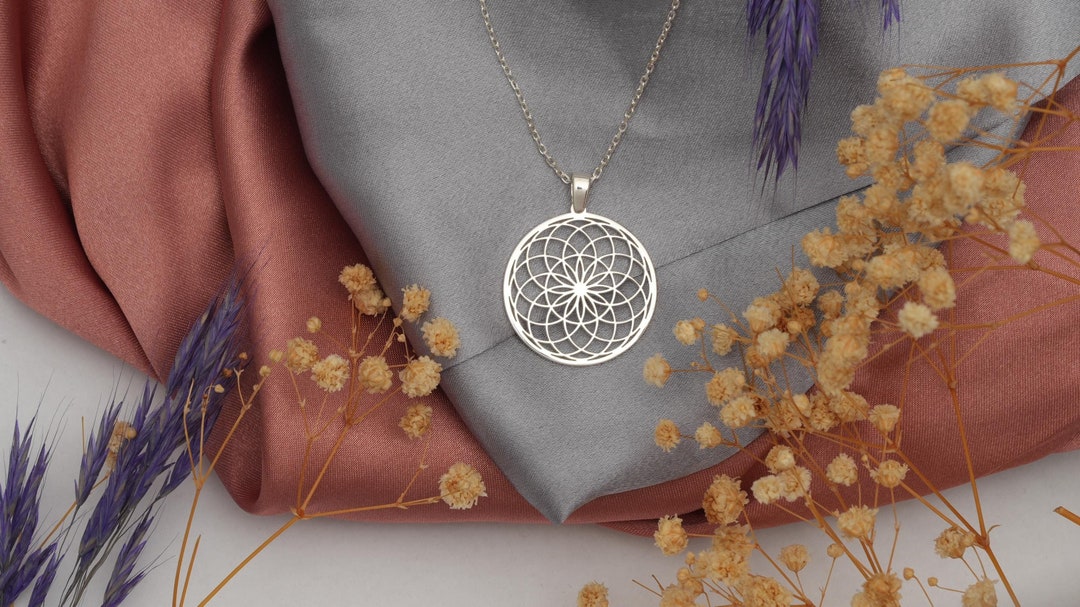 Gold Plated on Silver - Torus Silver Necklace- Sacred - Sacred Geometry ...