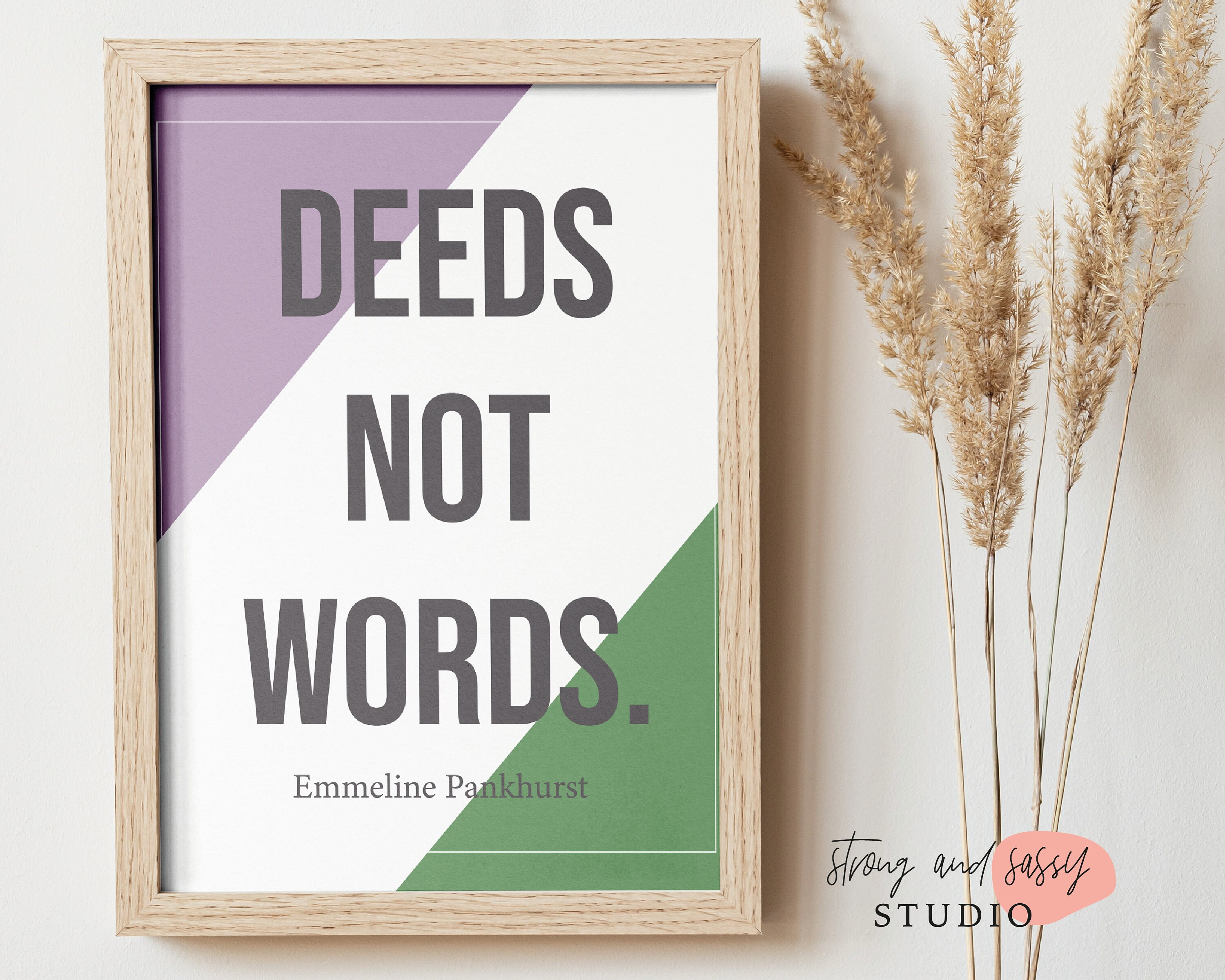 Deeds Not Words Typography Digital Download Illustration - Etsy
