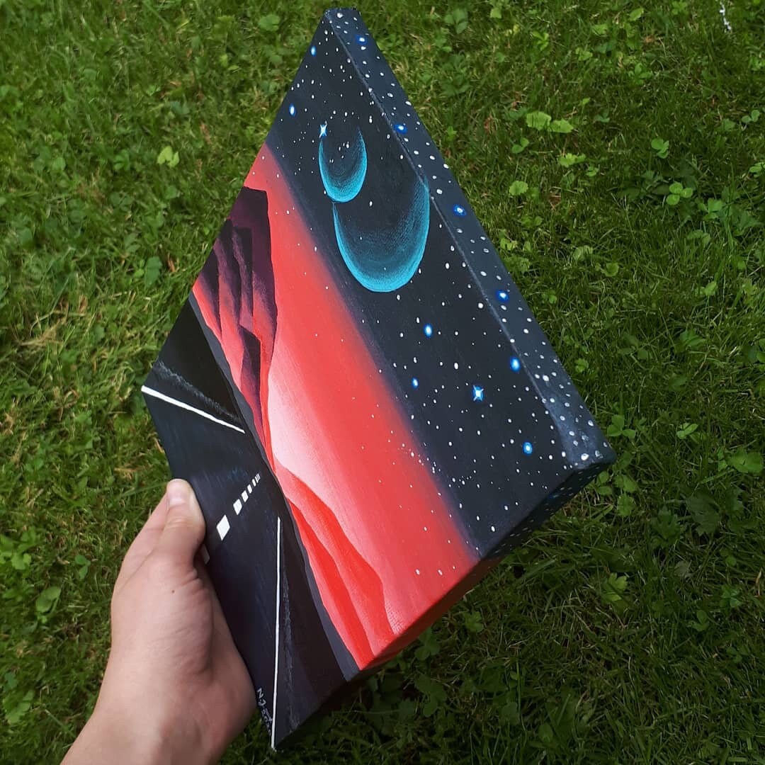 Magic Acrylic Painting, Original Painting on Canvas, Space, Stars ...