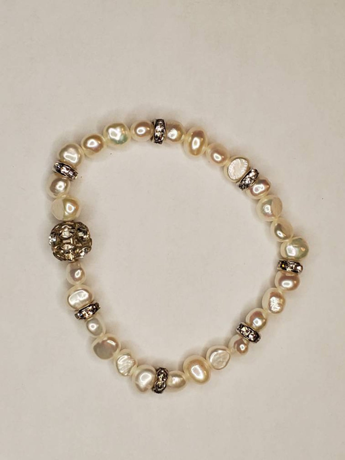 Pearls and Flash - Fresh Water Pearls and Rhinestone Rondelles - Etsy