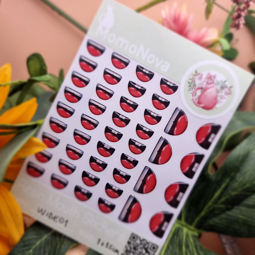 Mouth 3D Smile Sticker (resin) - Etsy