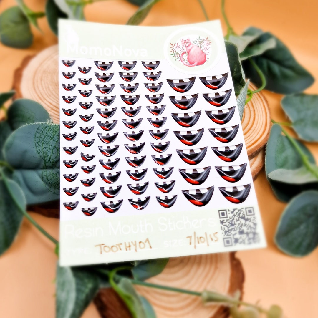 Mouth 3D Smile Sticker (resin) - TOOTHY01 - Etsy