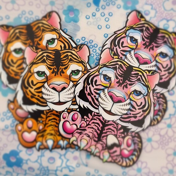 Tiger Vinyl Sticker - Etsy