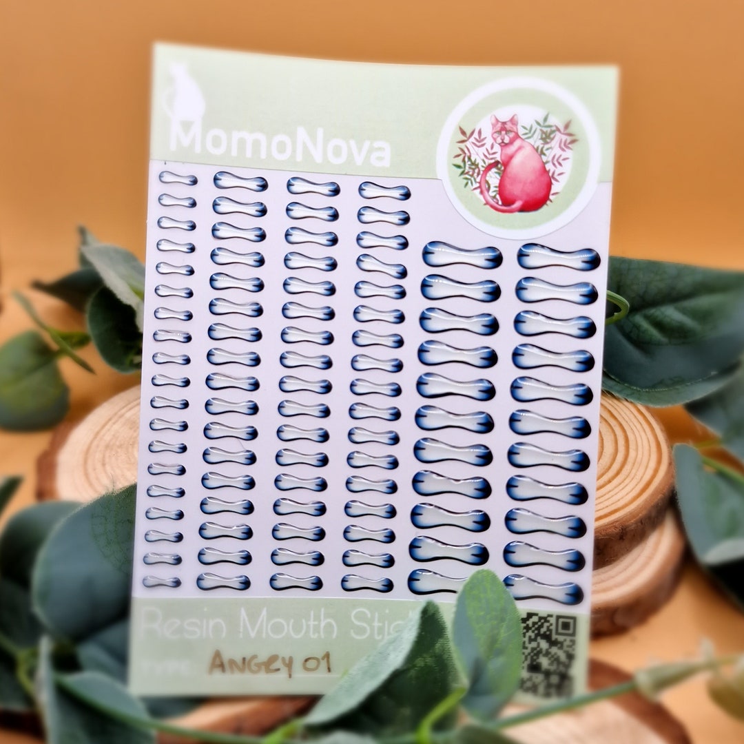 Mouth 3D Smile Sticker (resin) - ANGRY01 - Etsy