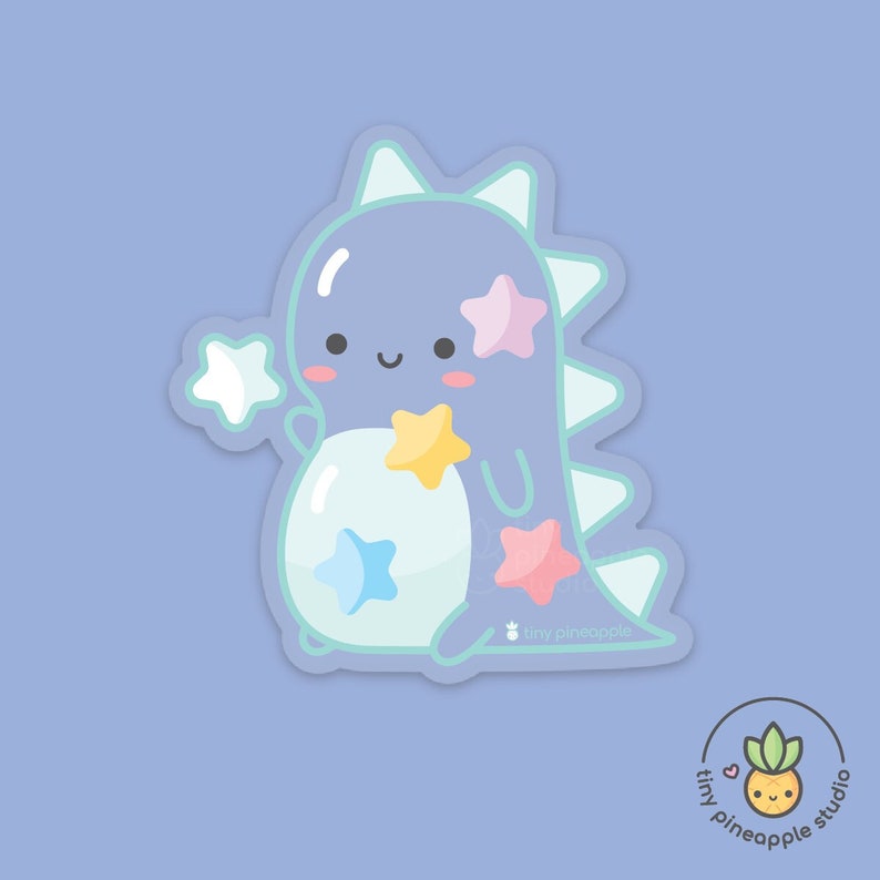 Star Dino CLEAR VINYL Stickertiny Pineapple Studio Transparent Squishy ...