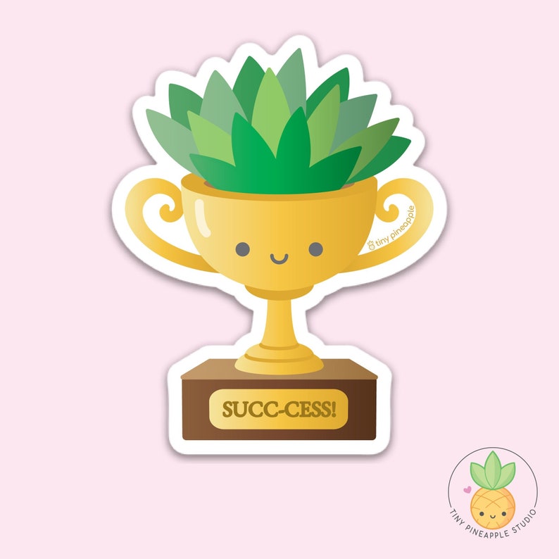 Succ-cess! VINYL STICKER — Tiny Pineapple Studio Succulent ...