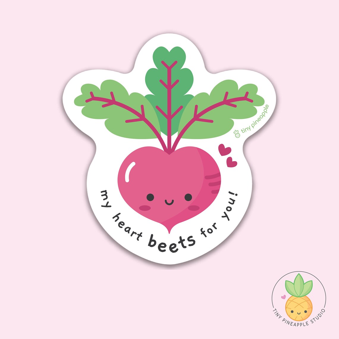 Beet VINYL STICKER my Heart BEETS for You Tiny - Etsy