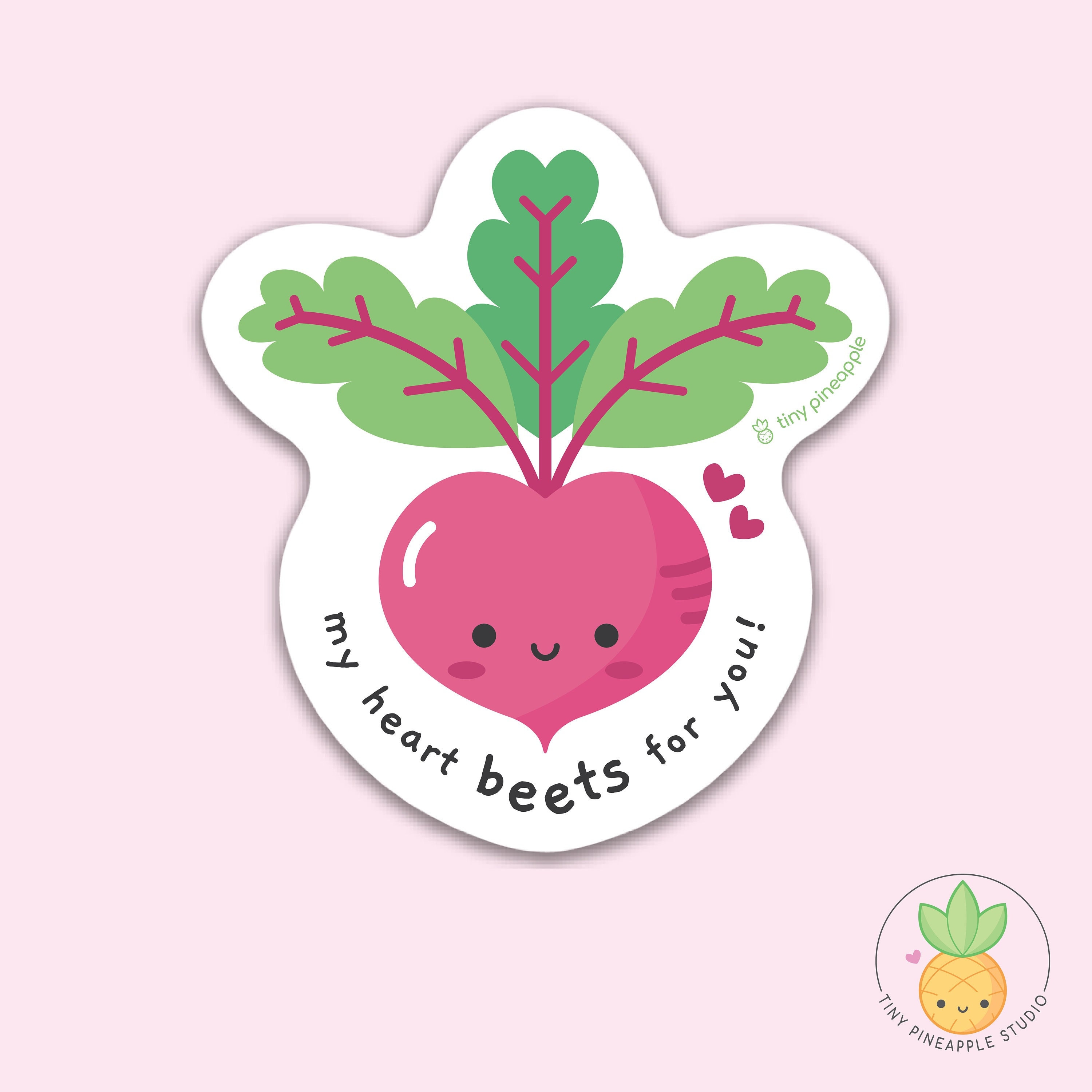 Beet VINYL STICKER my Heart BEETS for You Tiny - Etsy