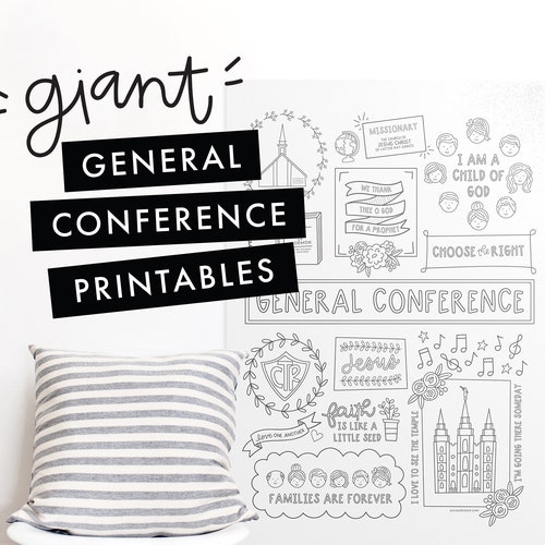 Conference Cartoons General Conference Coloring Activity - Etsy