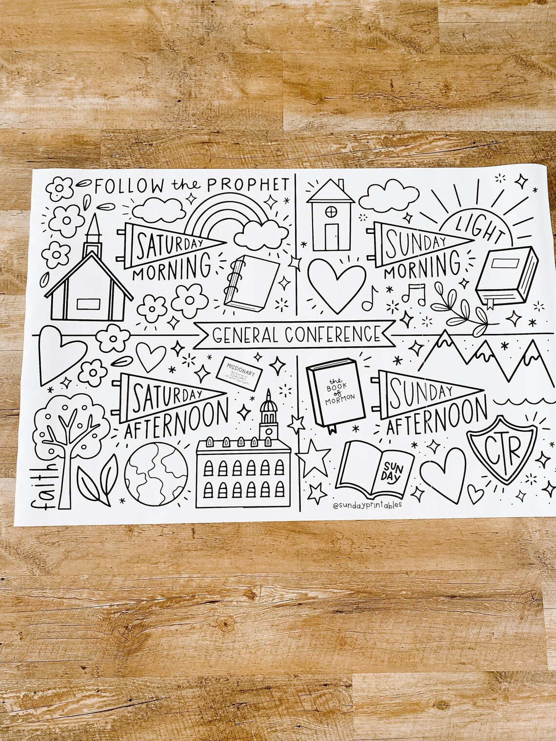 Giant General Conference Coloring Poster Kids Giant Coloring - Etsy