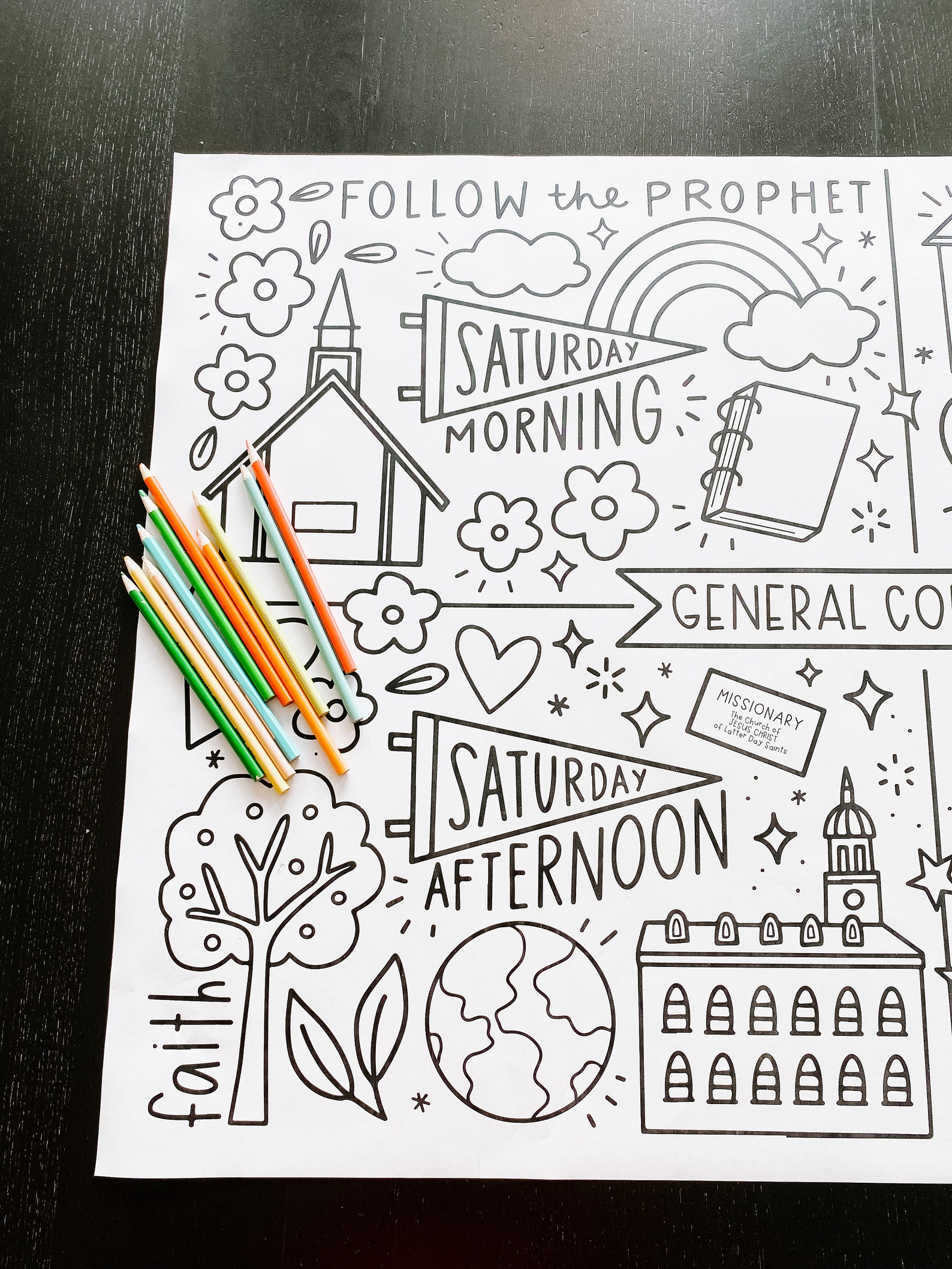 Giant General Conference Coloring Poster Kids Giant Coloring - Etsy