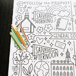 Giant General Conference Coloring Poster - Kids Giant Coloring Pages - Etsy
