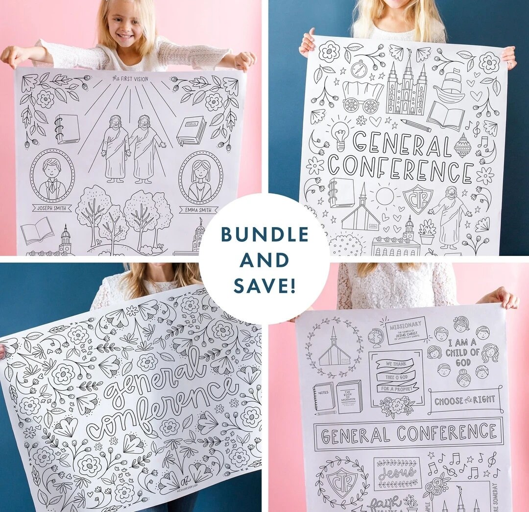 General Conference Coloring Bundle Pack of 4 Posters and Coloring - Etsy