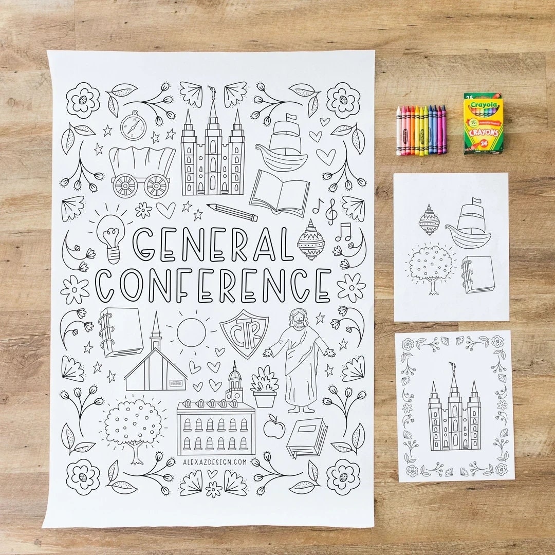 General Conference Coloring Bundle Pack of 4 Posters and - Etsy