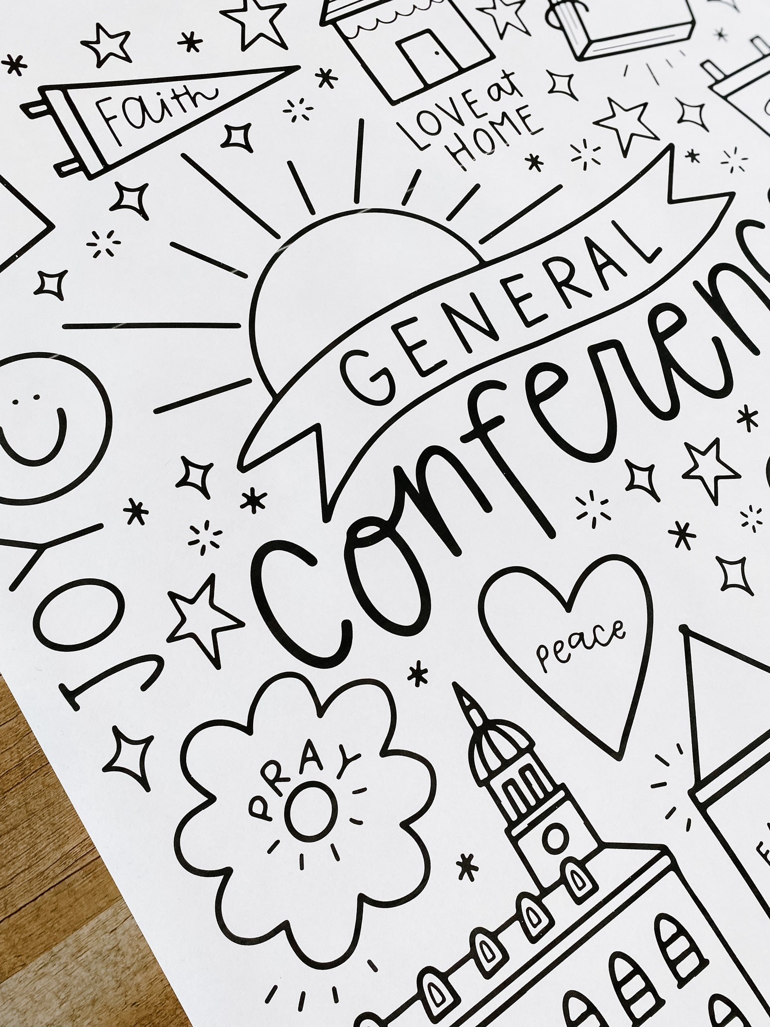 Giant General Conference Coloring Poster General Conference - Etsy