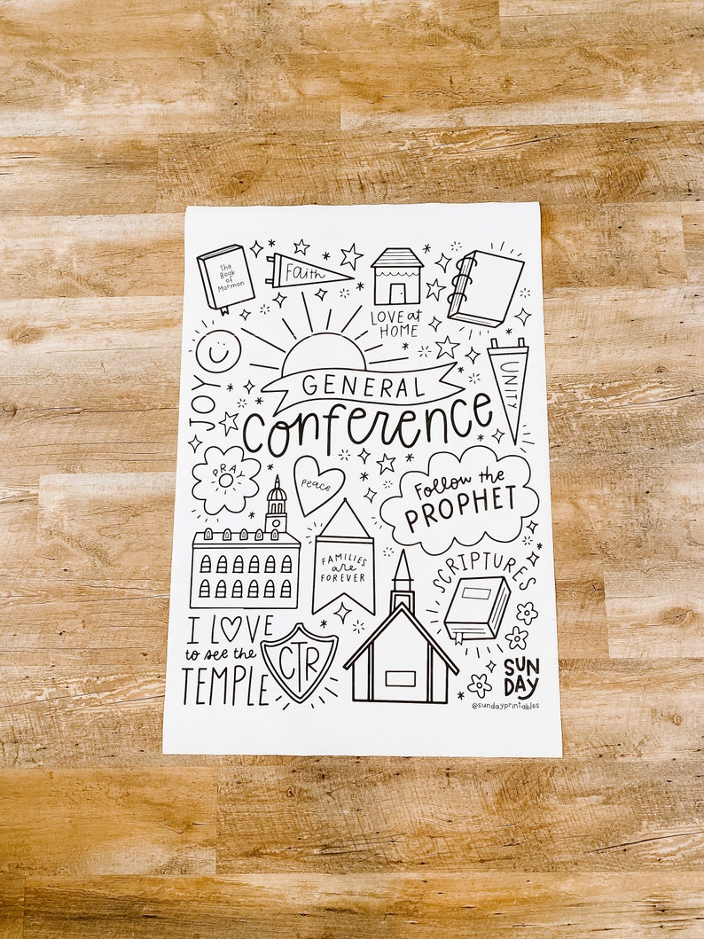 Giant General Conference Coloring Poster General Conference - Etsy