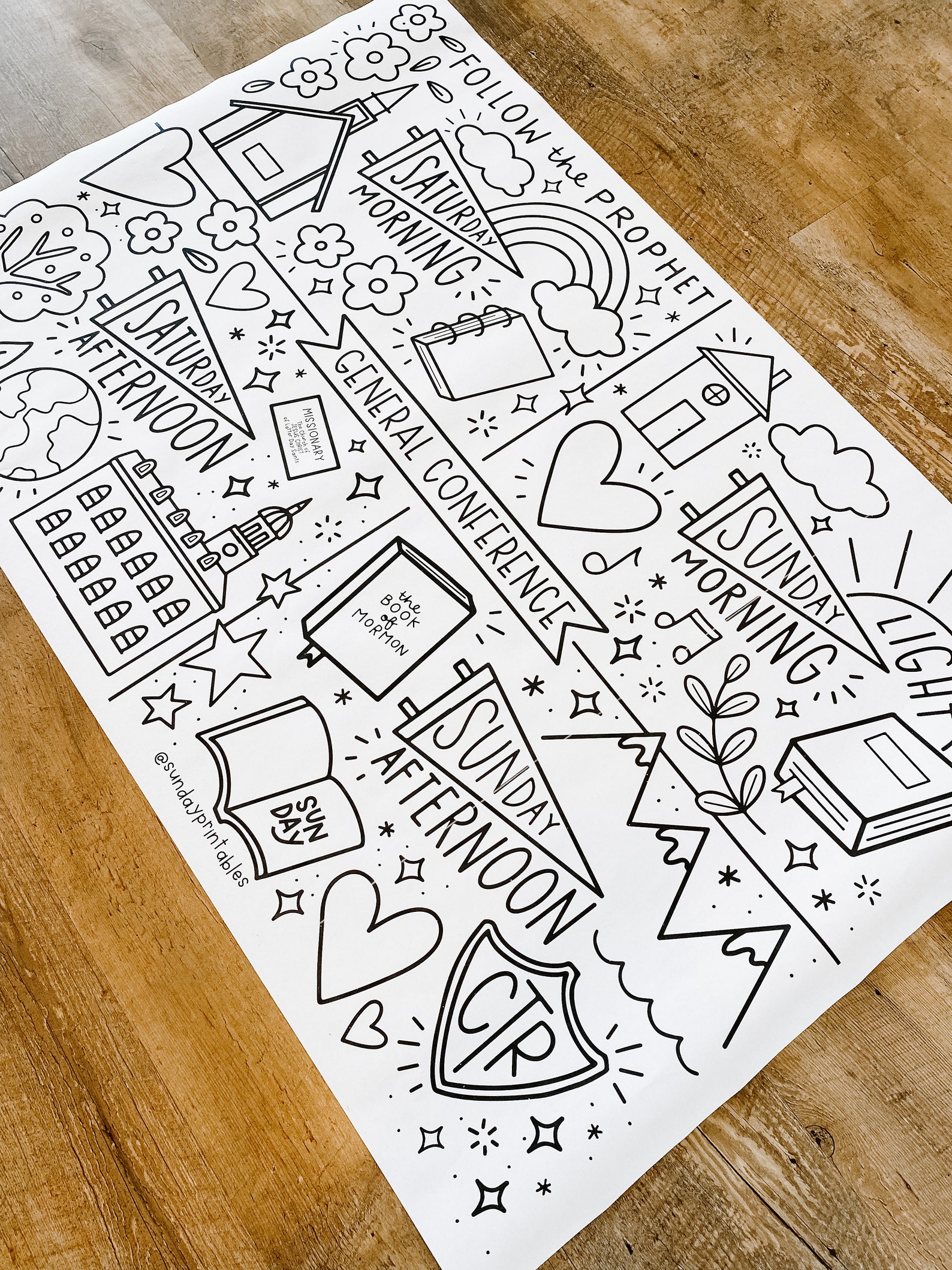 Giant General Conference Coloring Poster Kids Giant Coloring - Etsy