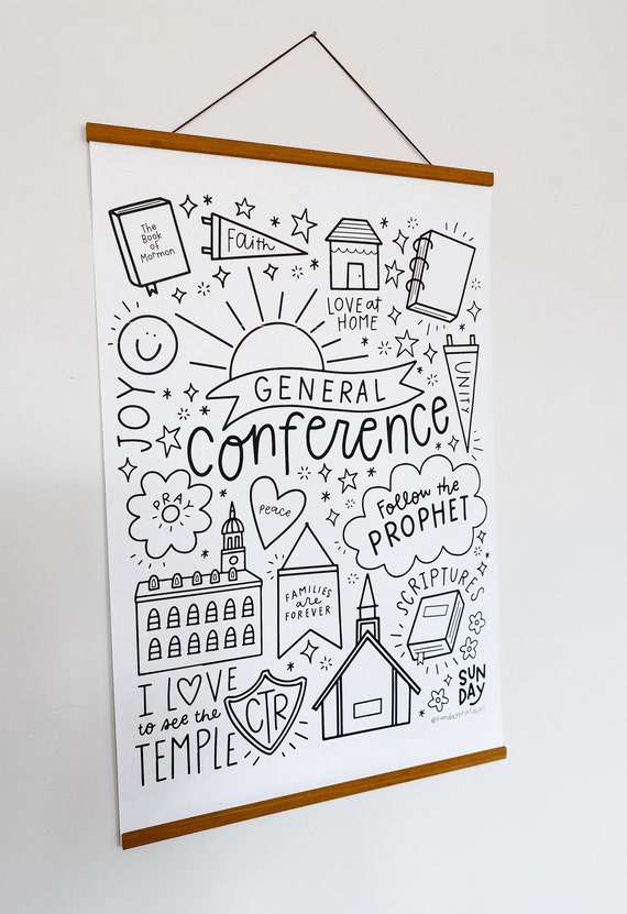 Giant General Conference Coloring Poster General Conference | Etsy