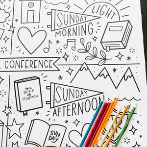 Giant General Conference Coloring Poster - Kids Giant Coloring Pages - Etsy