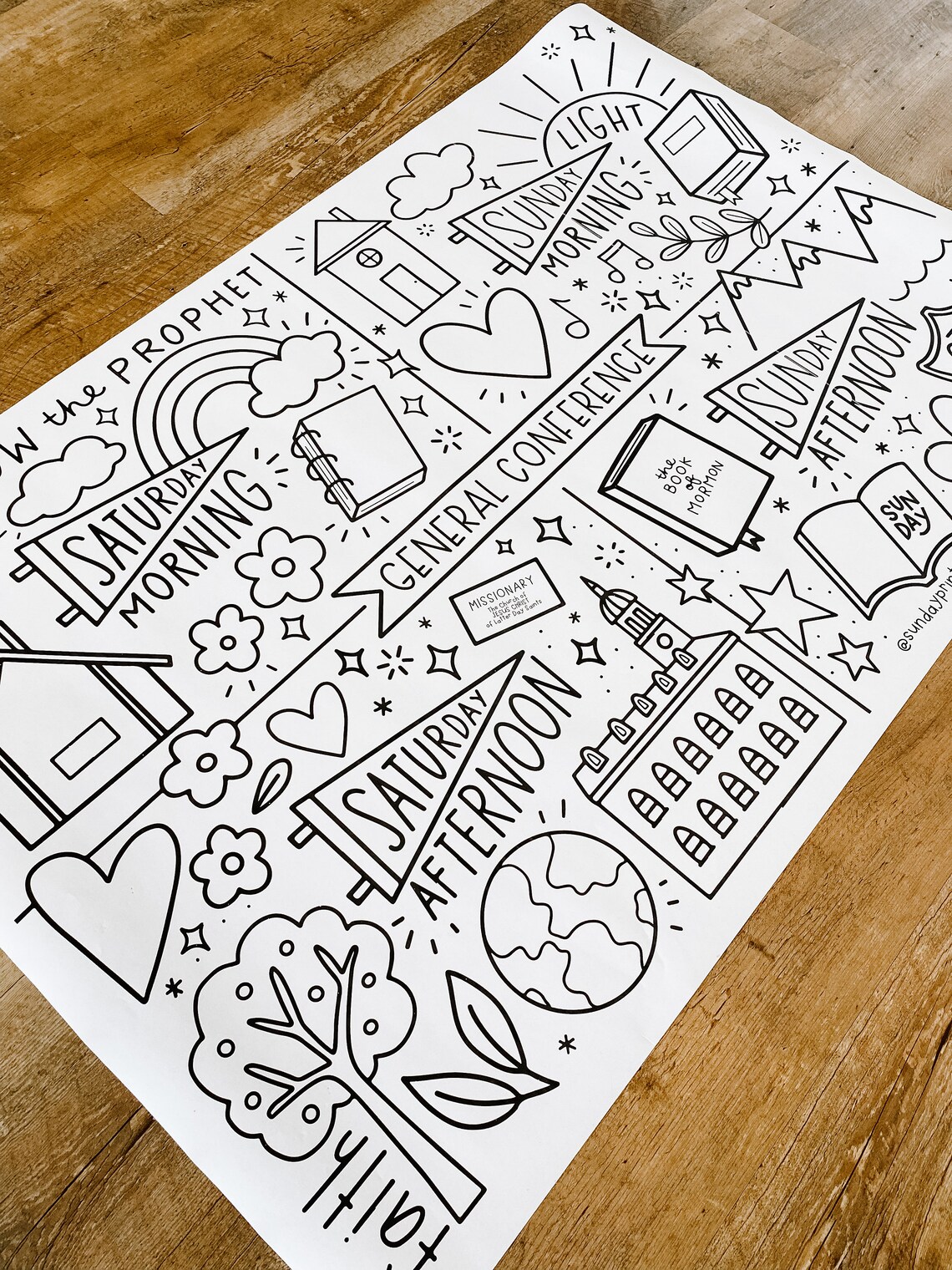 Giant General Conference Coloring Poster Kids Giant Coloring - Etsy