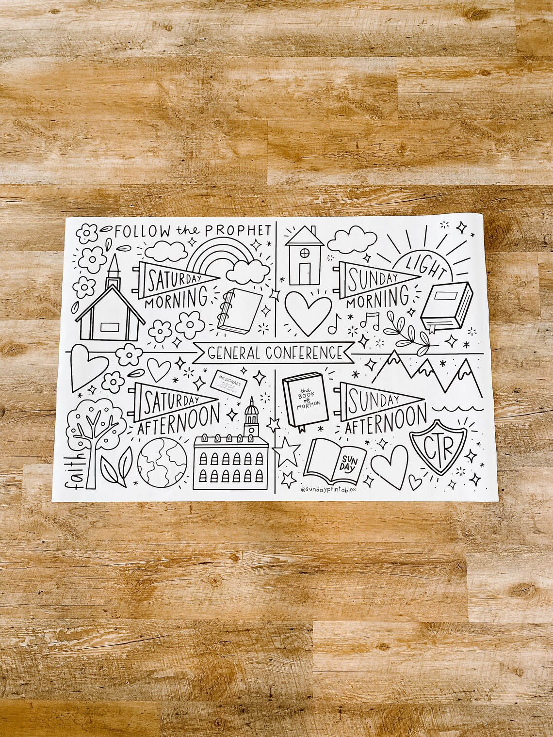 Giant General Conference Coloring Poster Kids Giant Coloring - Etsy