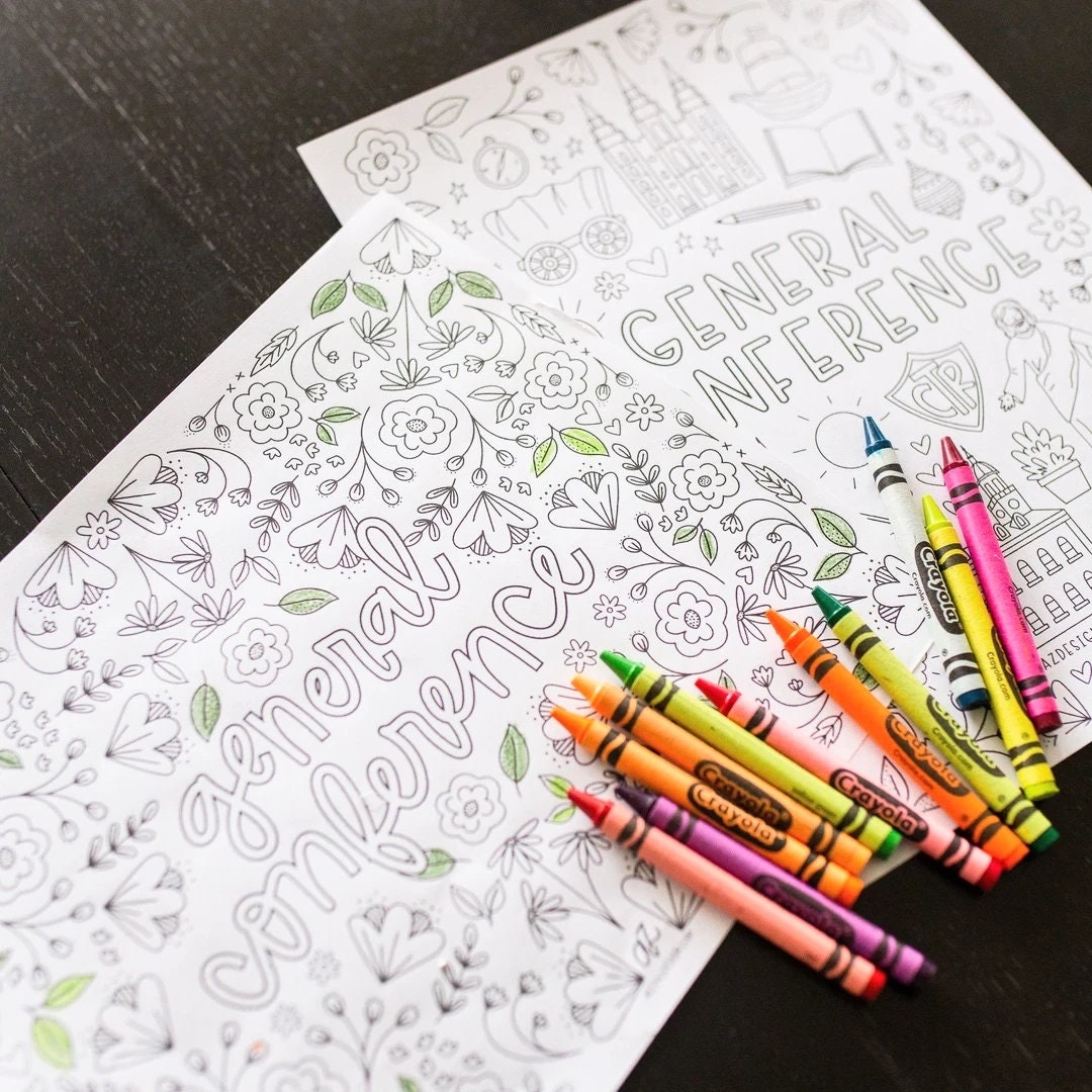 General Conference Coloring Bundle Pack of 4 Posters and Coloring - Etsy