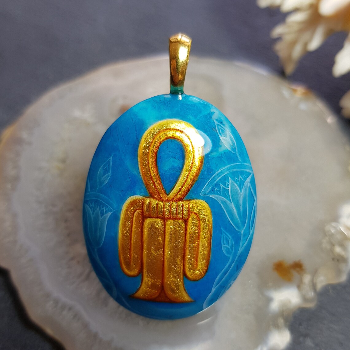 Pendant Golden Isis knot Amulet Talisman Jewelry hand | Etsy