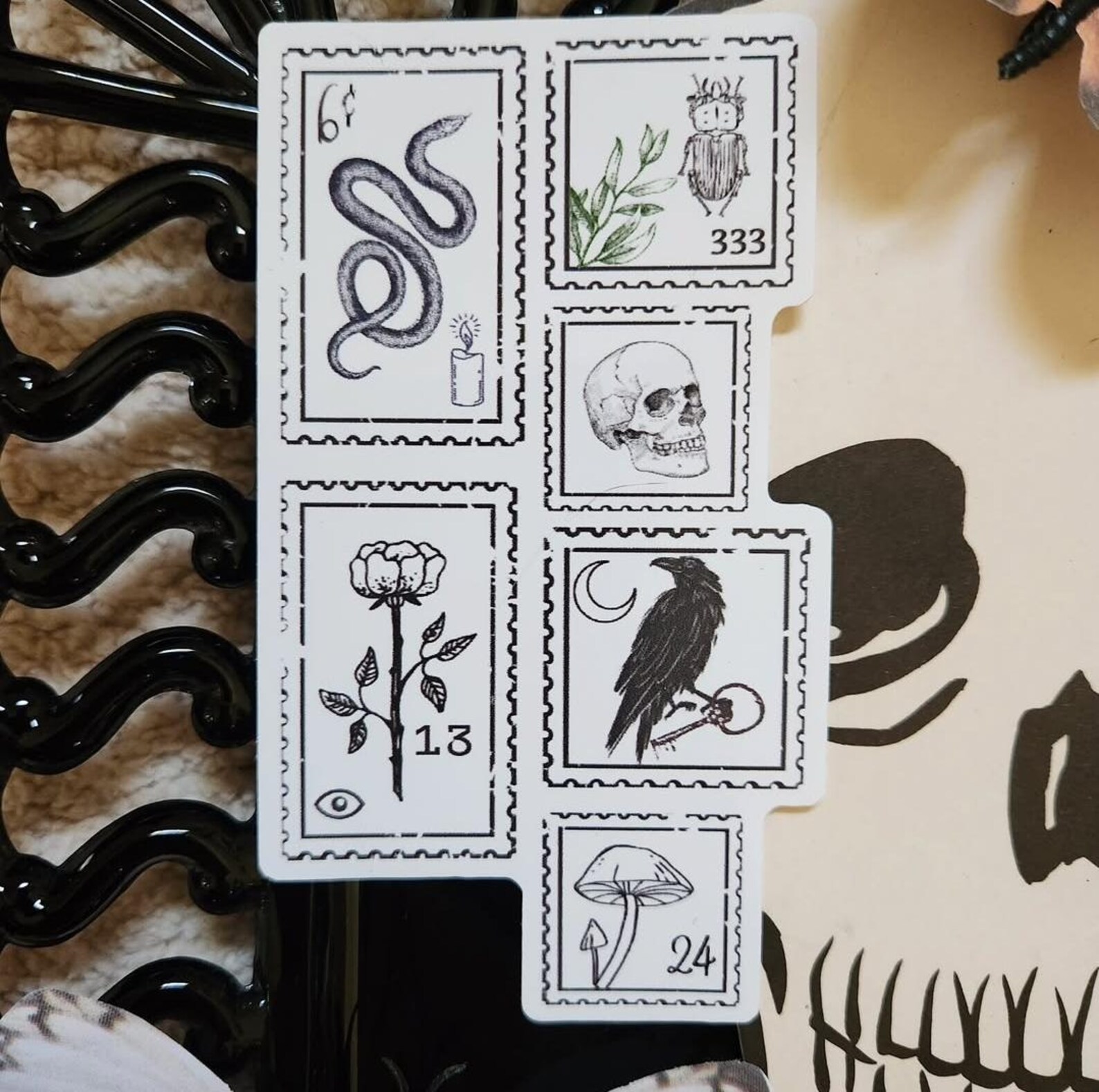 Vinyl Waterproof Sticker Vintage Stamps Stamp Style Unique Witchy ...