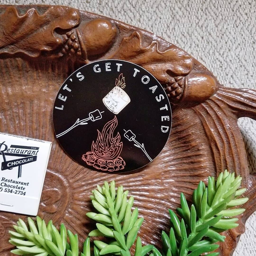 Vinyl Sticker Let's Get Toasted Nostalgia Marshmallow Waterproof Laptop ...