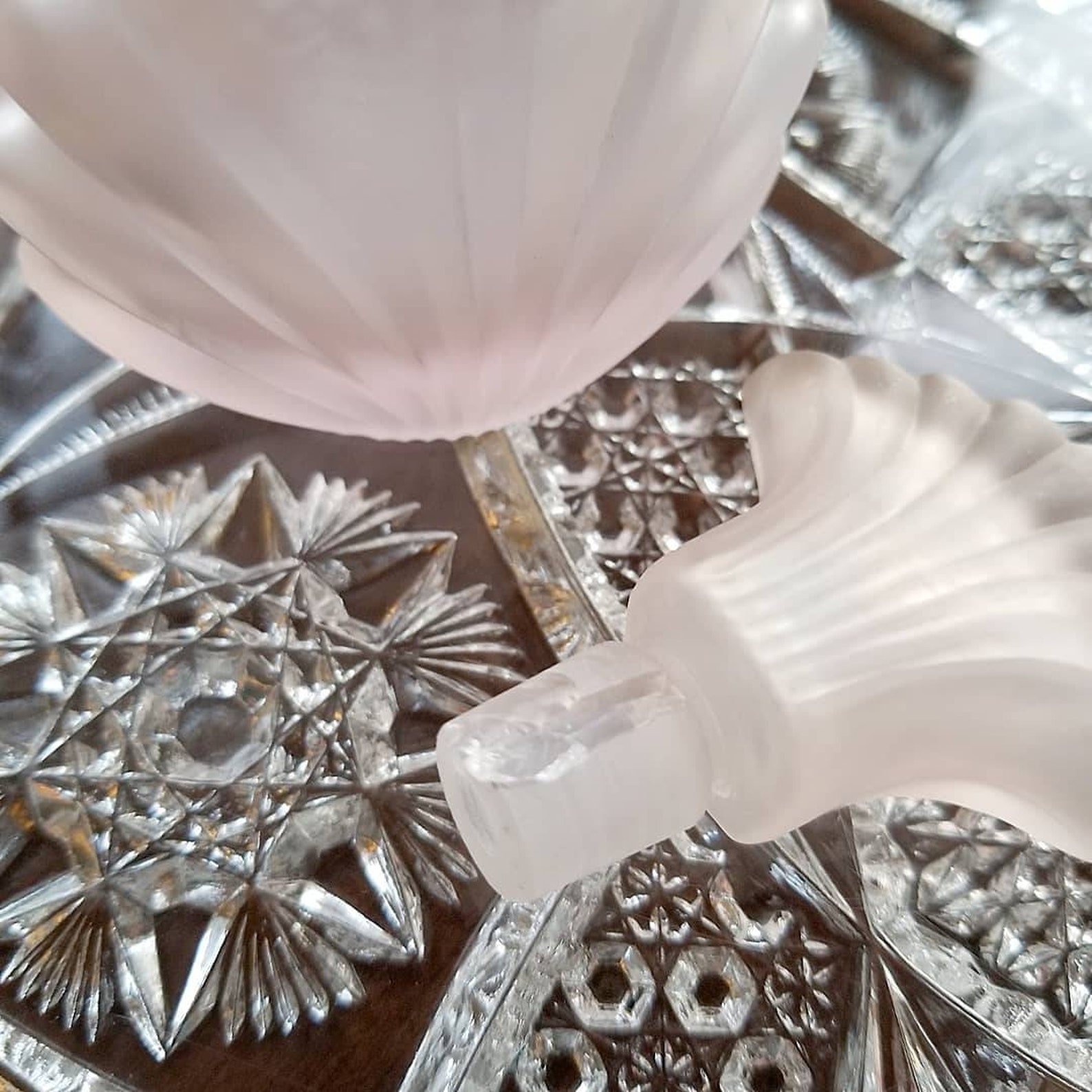 Pressed Cut Glass Crystal Vanity Tray Vintage Vignette for | Etsy