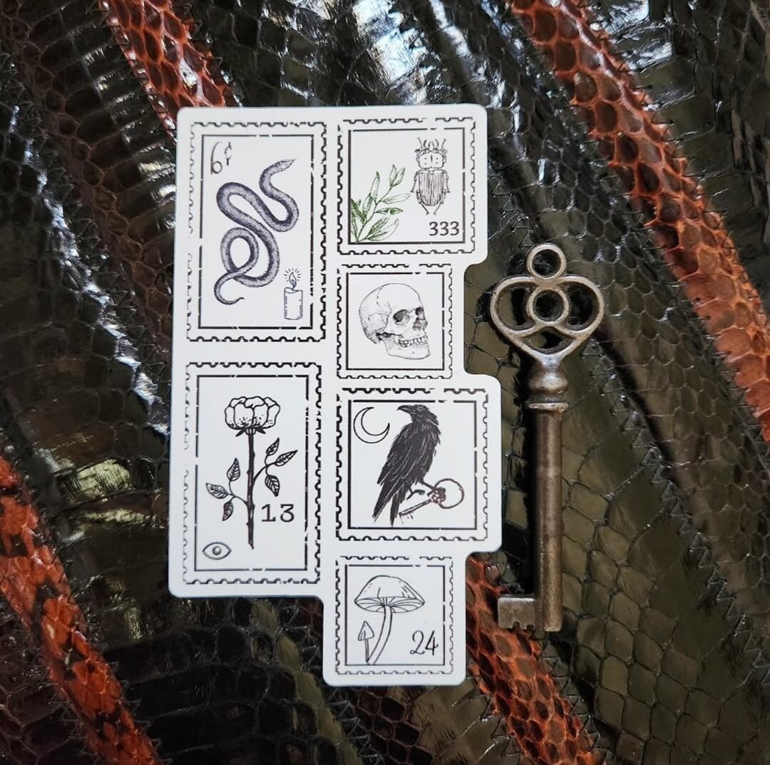 Vinyl Waterproof Sticker Vintage Stamps Stamp Style Unique Witchy ...