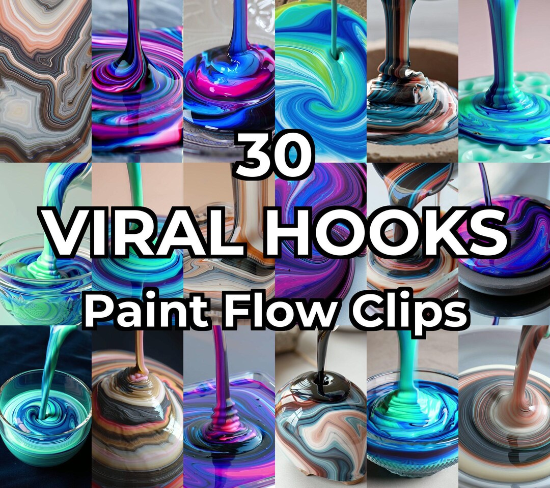 30 Viral Hooks – Paint Flow Video Clips – “dark Luxury” Vertical Mp4s ...