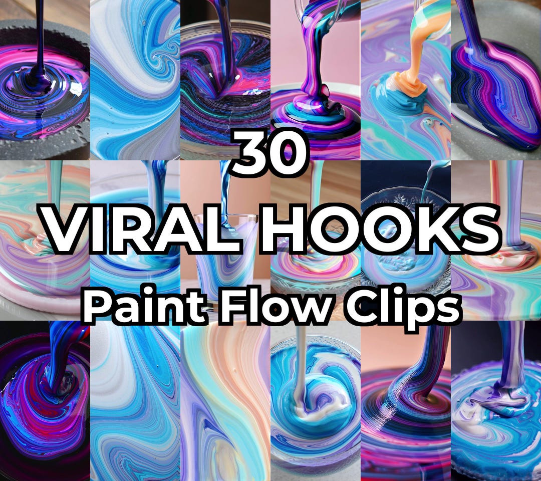 30 Viral Hooks – Paint Flow Video Clips – “dream Flow” Vertical Mp4s ...