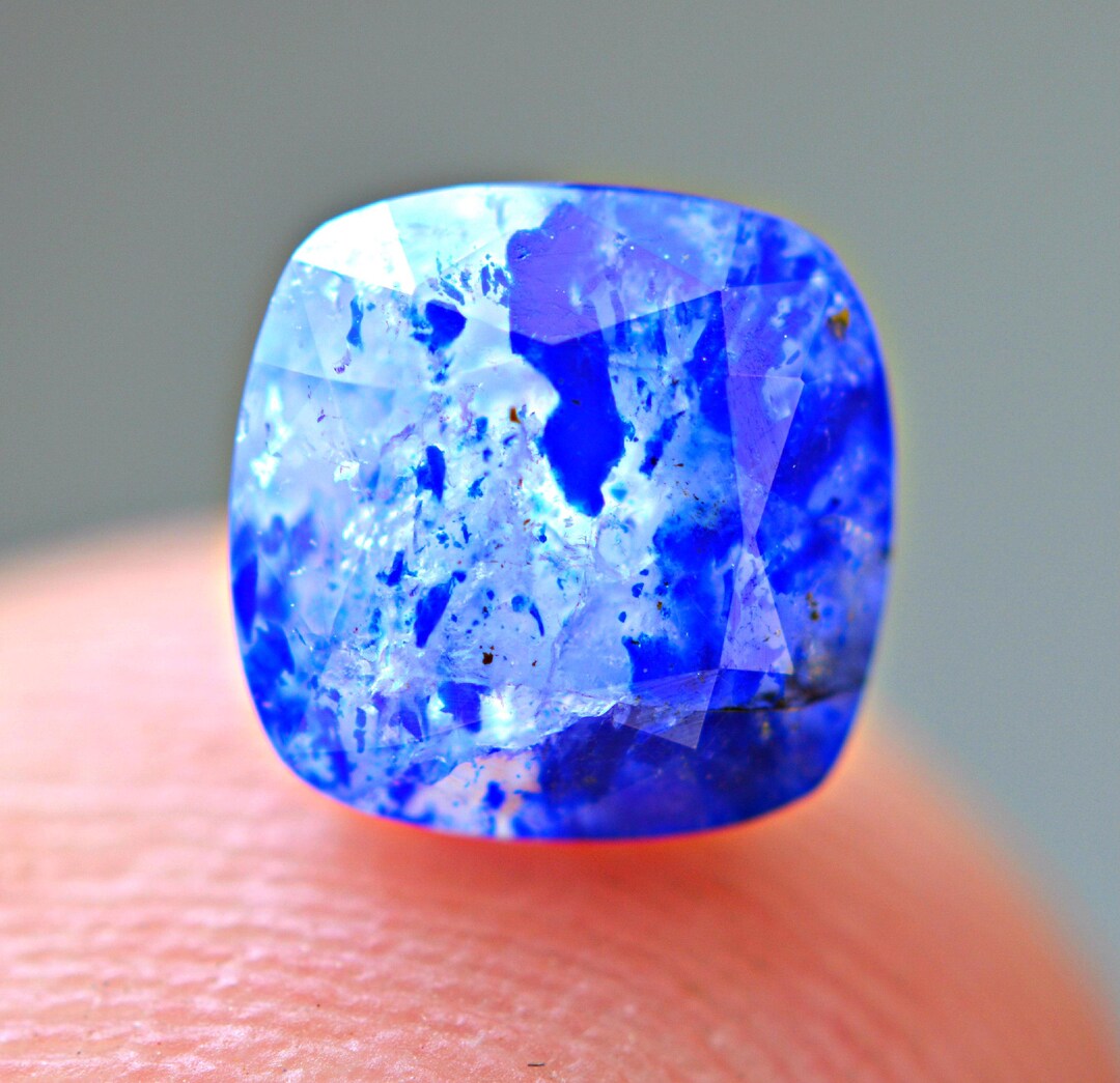 Rare Transparent Scapolite With Lazurite Top Cut Gemstone From ...